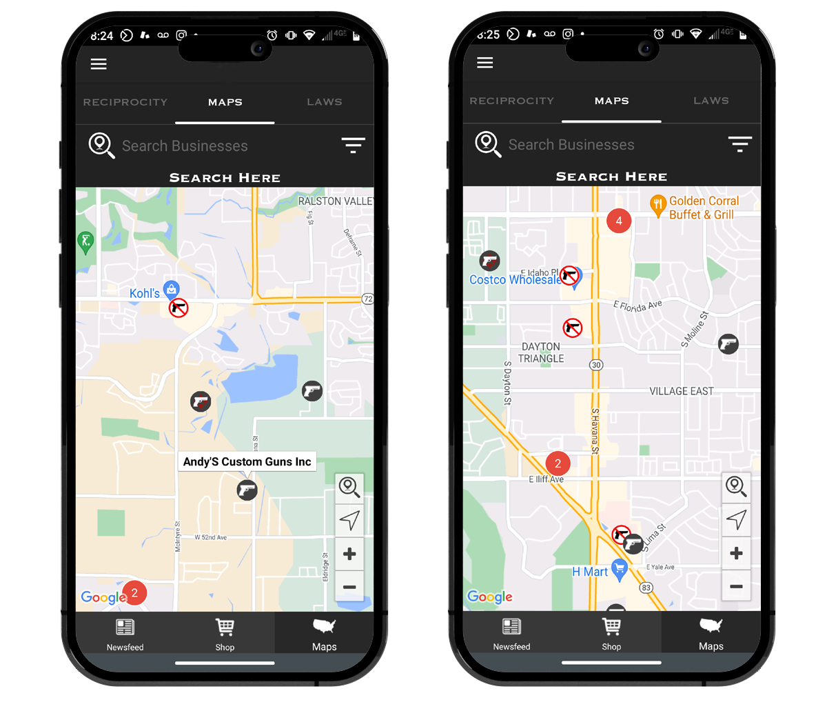 Gun Mobile App - Reciprocity - Law - Training